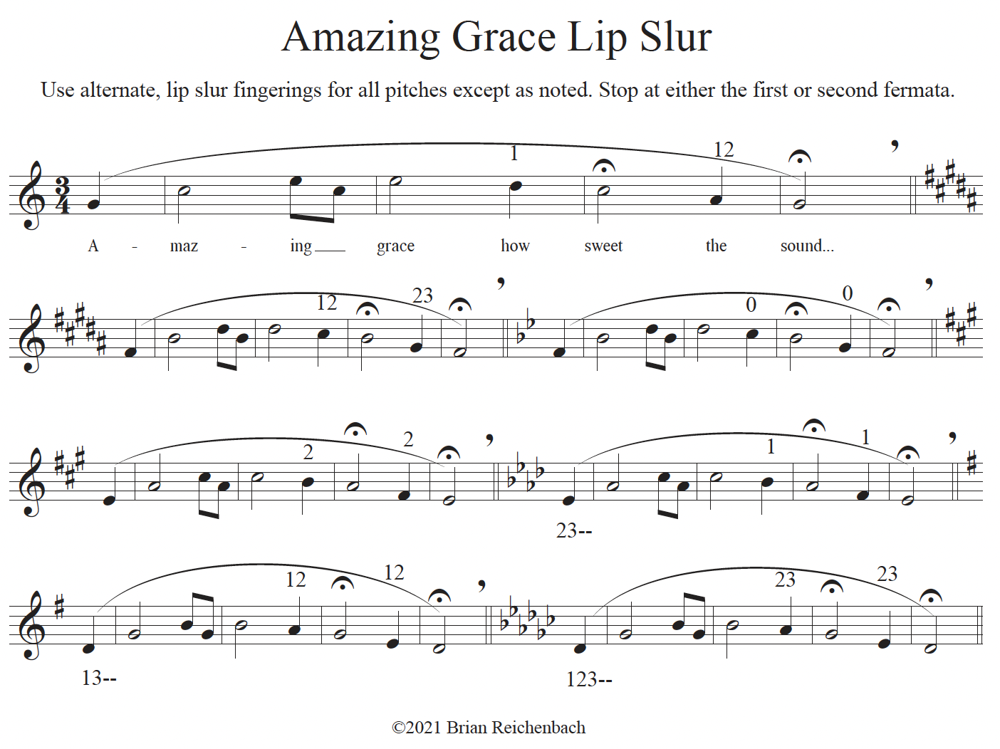 Amazing Grace Lip Slur – Brian Reichenbach